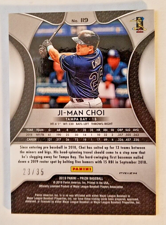 Ji-Man Choi 2019 Panini Prizm Blue Scope 23/35 Rays #119 A1 | eBay