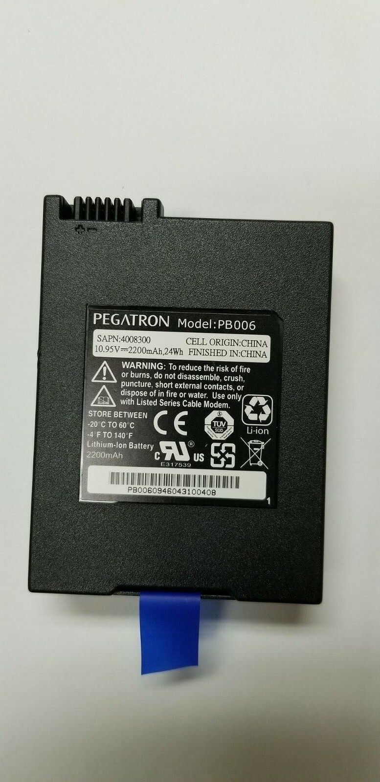 Pegatron PB006 Cisco Modem Gateway Backup Battery 10.95v 2200mah 24 WH ...