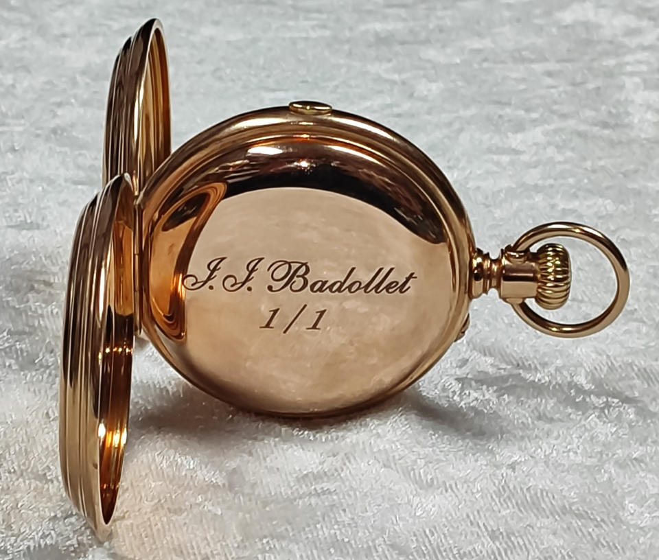 BADOLLET 18K GOLD POCKET WATCH SPLIT CHRONOGRAPH WITH REAUMUR ...