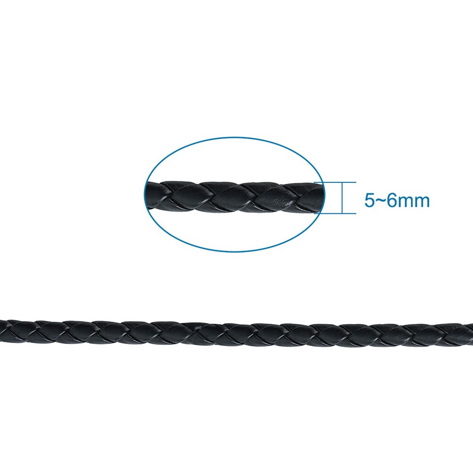 10Yards Black Braided Leather Beading Cord Rope Necklace Chain PU ...