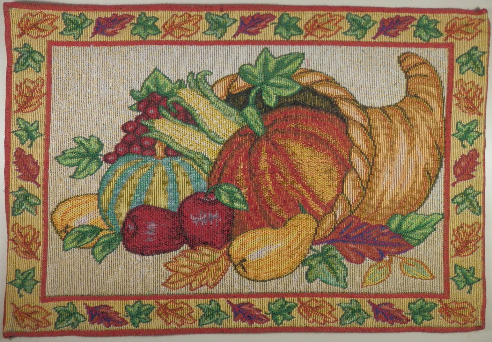 Fall/Harvest Placemat Tapestry Cloth Style D 1 pc Fall Fruit in Basket ...