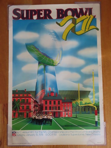 SUPER BOWL XII DALLAS COWBOYS vs DENVER BRONCOS Poster HARVEY MARTIN ...