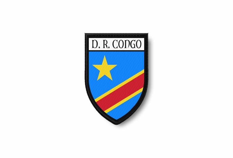 Iron-On Patch Embroidered Border Printed Flag Congo DRC | eBay