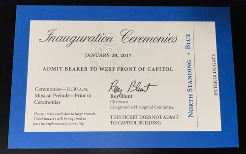 BLUE 2017 Presidential Donald Trump Invitation Inauguration Ceremony ...