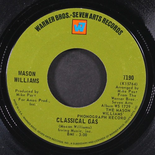 MASON WILLIAMS: classical gas / long time blues WB 7" Single 45 RPM | eBay