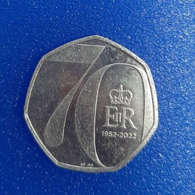 Rare 50p Coin 50 Pence HM Queen Platinum Jubilee 70th ER 2022 | eBay UK