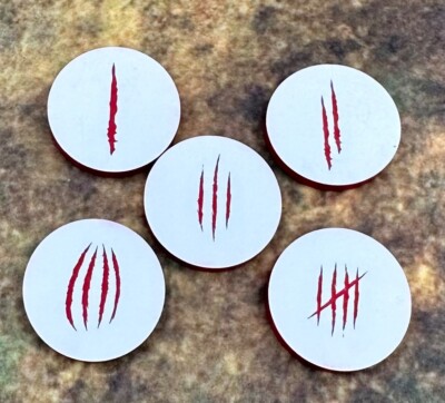 Slash wound markers for Fantasy Wargames | eBay