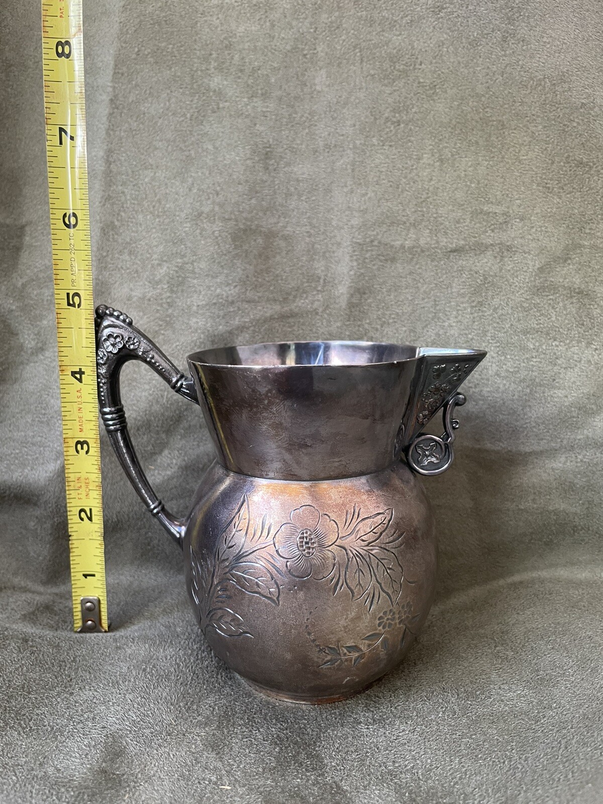 Vintage Derby Silver Co Quadruple Plate Floral Etched Creamer | eBay