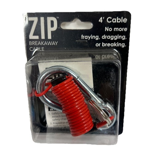 FASTWAY ZIP 4' Coiled Trailer Emergency Breakaway Cable No Drag Spiral ...