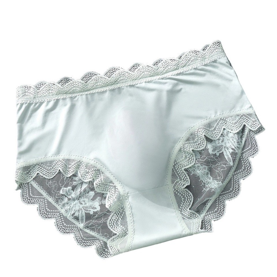 Men's Lightweight Ice Silk Briefs Stretch Lace Elastic Waist Underwear ...