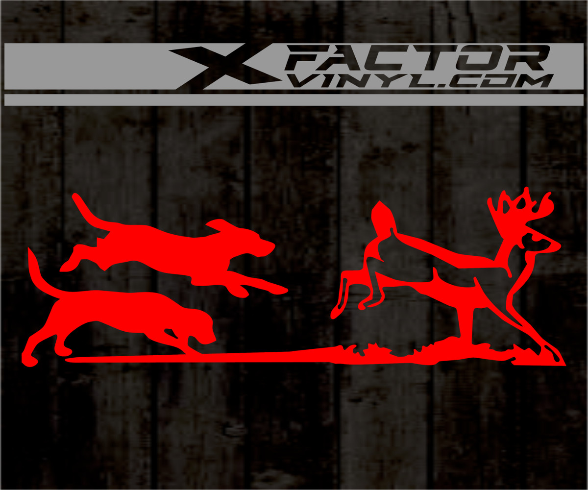 Dogs Running Deer Decal