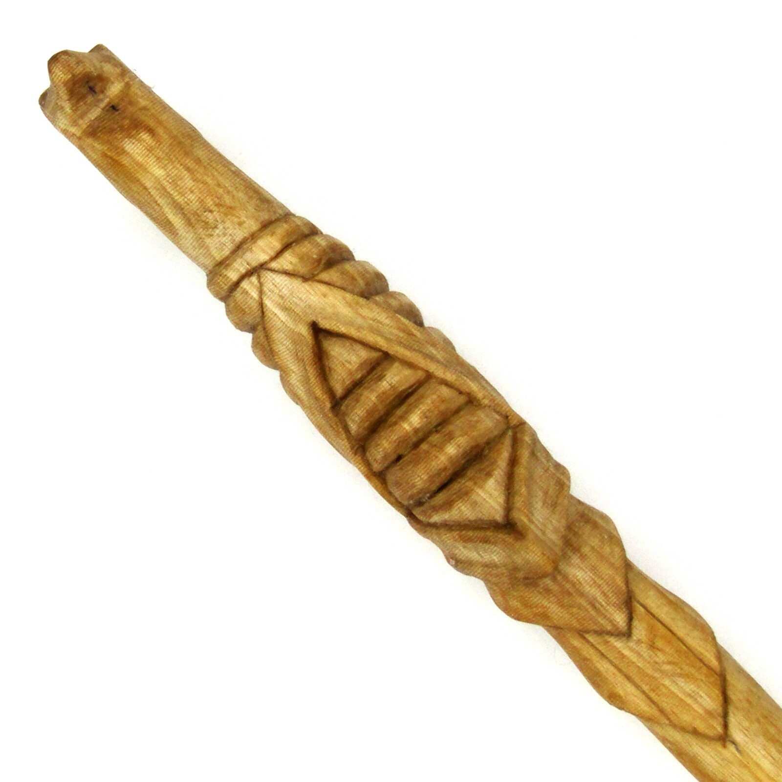 14" Hand Carved Almond Wood Mythic Beasts Magic Wizard Wand Wicca w ...