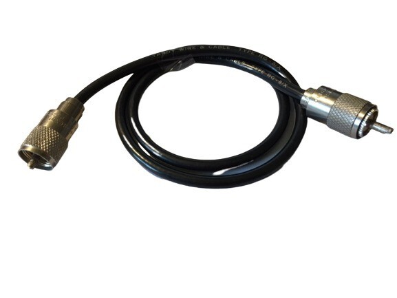 3' RG-8/X Mini Coax Patch Cable, Black 50-ohm w/ Soldered Amphenol ...