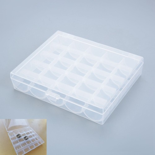 25 Grids Bobbin Case Plastic Storage Box Thread Organizer Holder Sewing ...