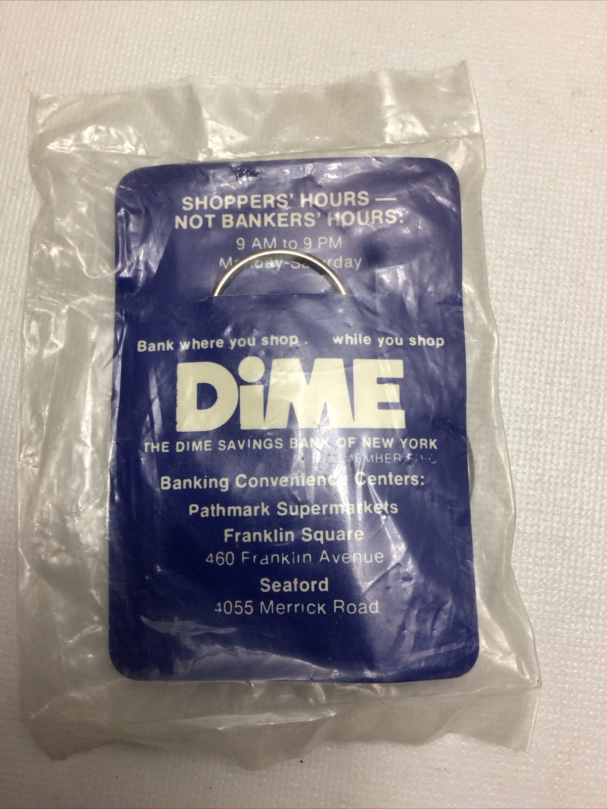 NEW Vintage Coin (Dime) Key Chain Key Fob Ring The Dime Savings Bank of ...