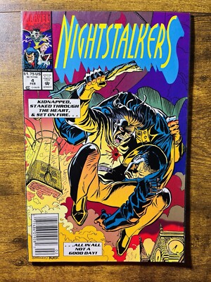 NIGHTSTALKERS 4 NEWSSTAND VARIANT BLADE RON GARNEY COVER MARVEL 1993 | eBay