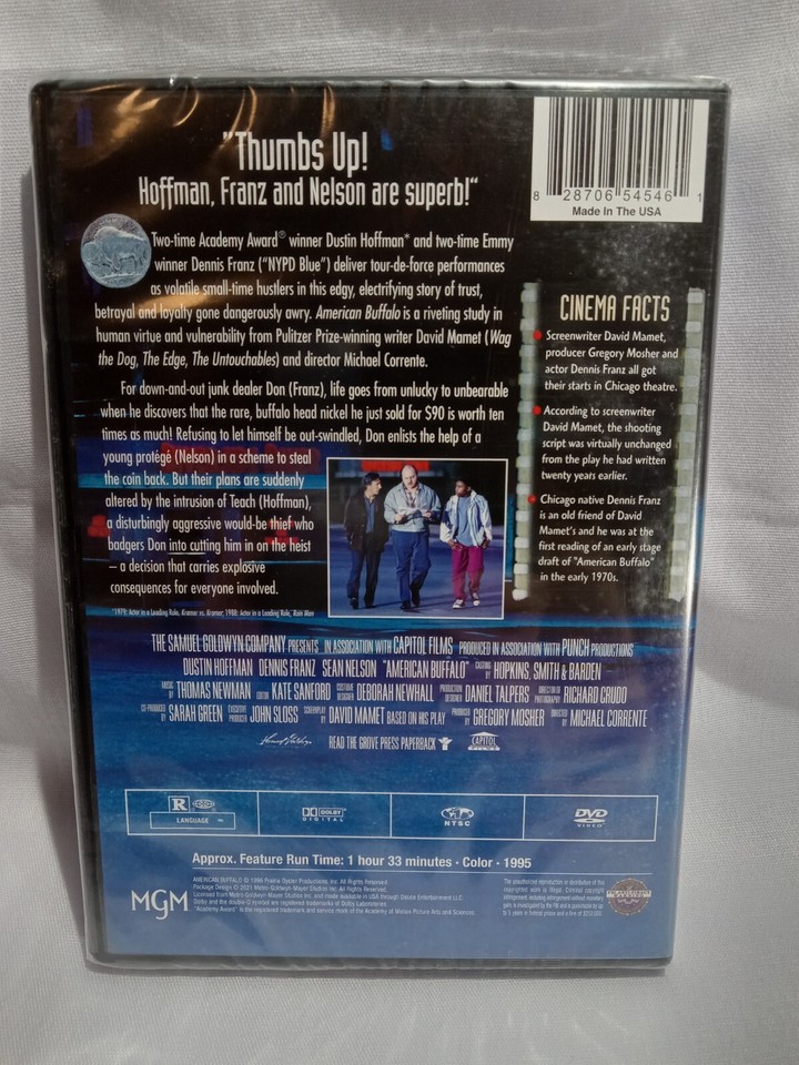 NEW 1995 "American Buffalo" DVD Dustin Hoffman Movie R 828706545461 | eBay