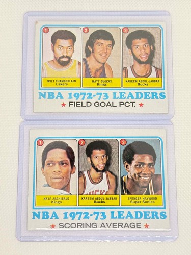 1973 Topps NBA 1972-73 Scoring & FG Pct Leaders - Chamberlain-Jabbar ...