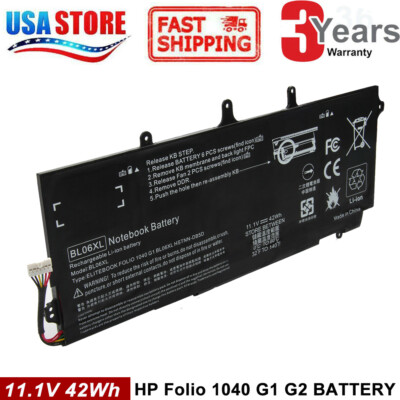 HP EliteBook Folio 1040 G0 G1 G2 Battery | LiPo | 11.1 V | Black ...