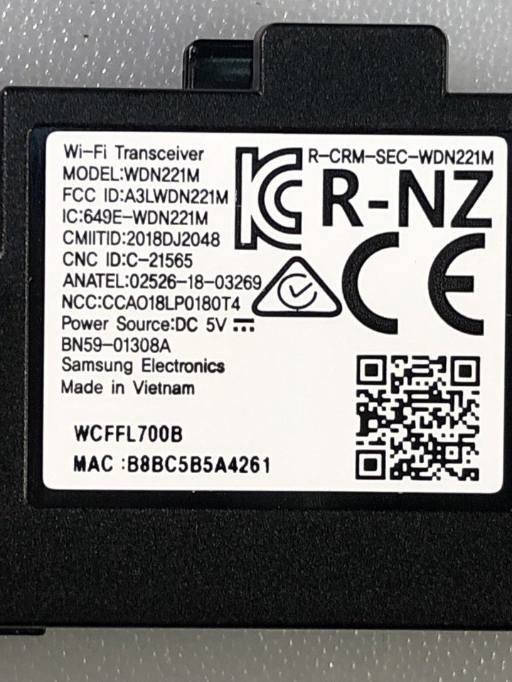 SAMSUNG WIFI MODULE UN50NU6950F UN50NU6900 PN: BN59-01308A BN: WDN221M ...