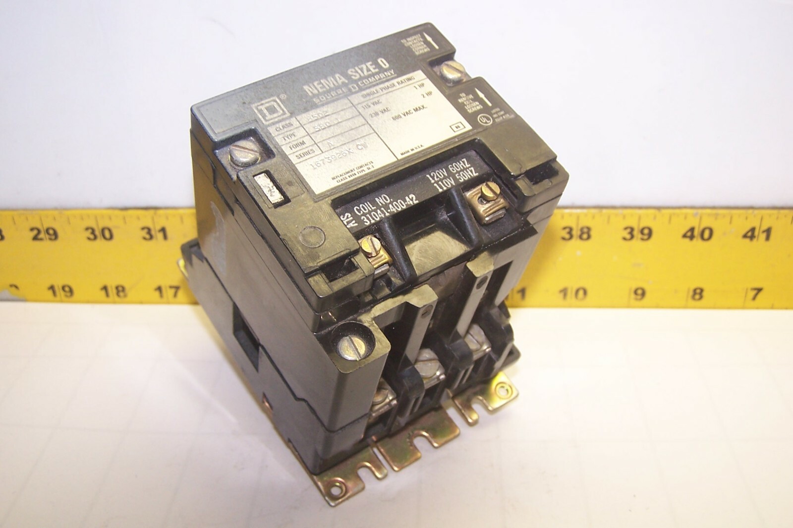 SQUARE D SIZE 0 CONTACTOR 2 HP 600 VAC 120V COIL 8502SB01 | eBay