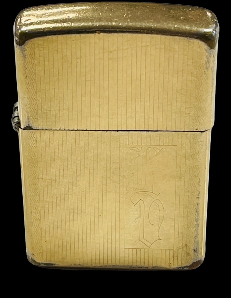 OLD Vintage 1950's Zippo 10k Gold Filled Lighter Fancy Engine Turned LD ...