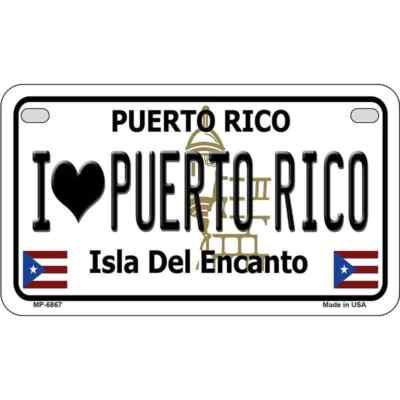 I Love Puerto Rico Metal Motorcycle License Plate Tag Sign Car Truck ...