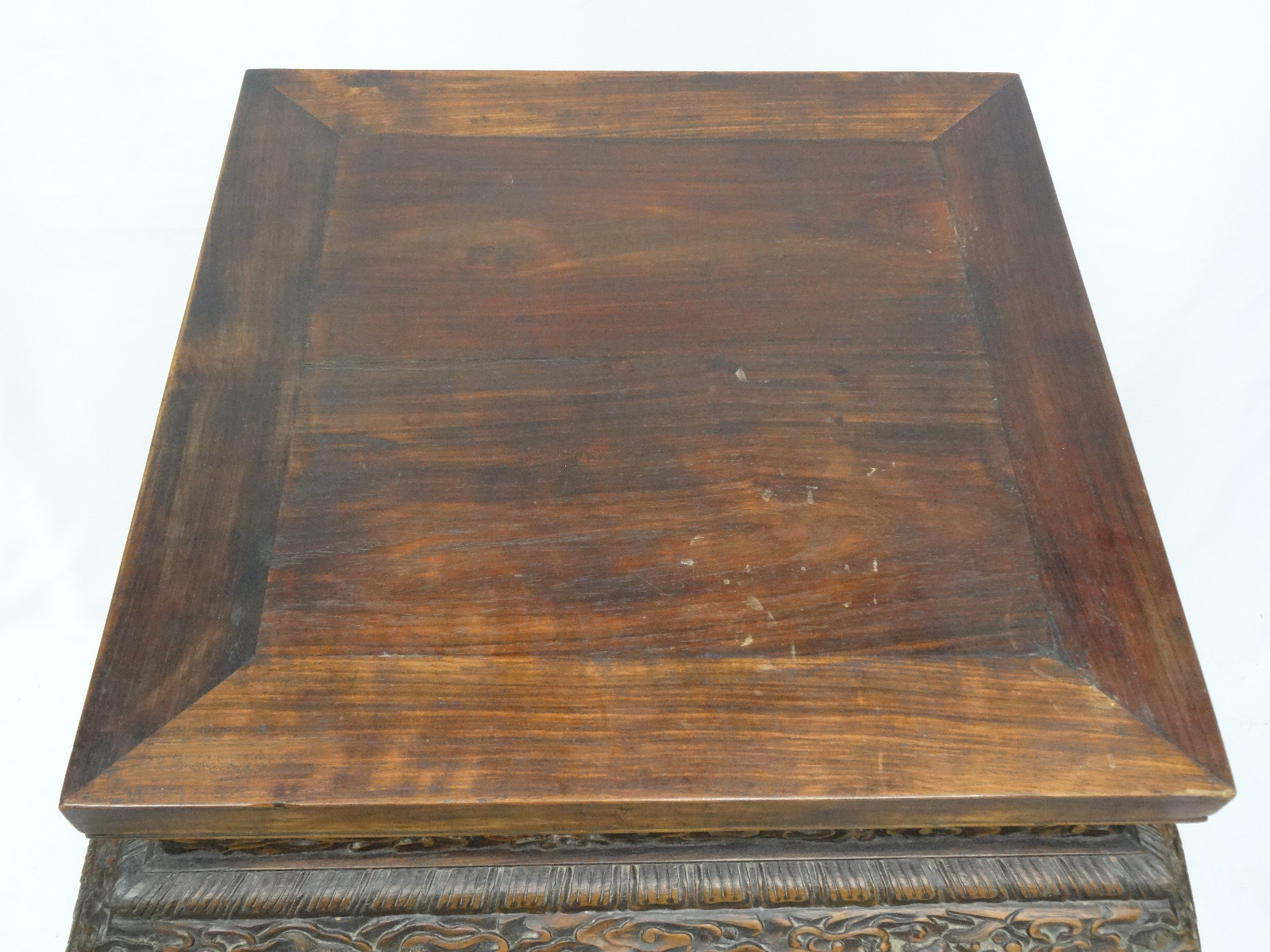 ANTIQUE QING CHINESE HONG MU CARVED WOOD DRAGON MOTIF JARDINIERE STAND ...