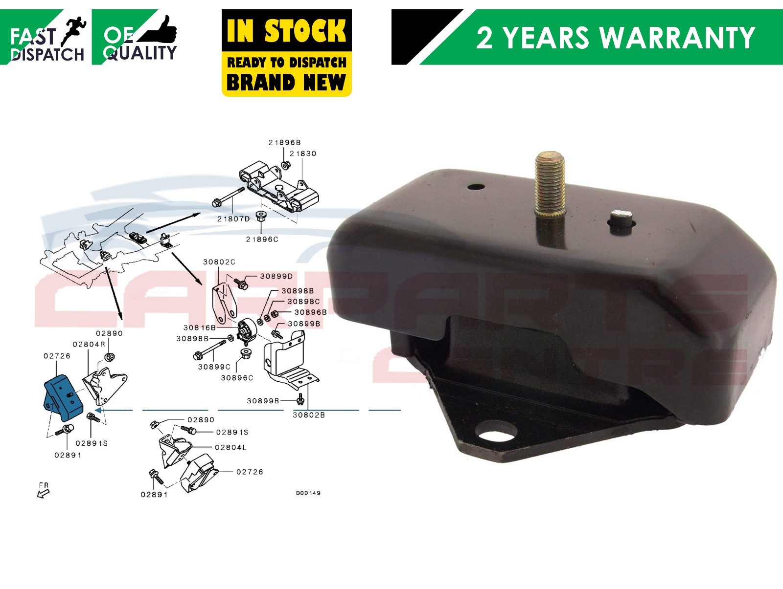 FOR MITSUBISHI L200 TRITION 2.5 DI-D 2007- FRONT ENGINE MOUNTING MOUNT ...