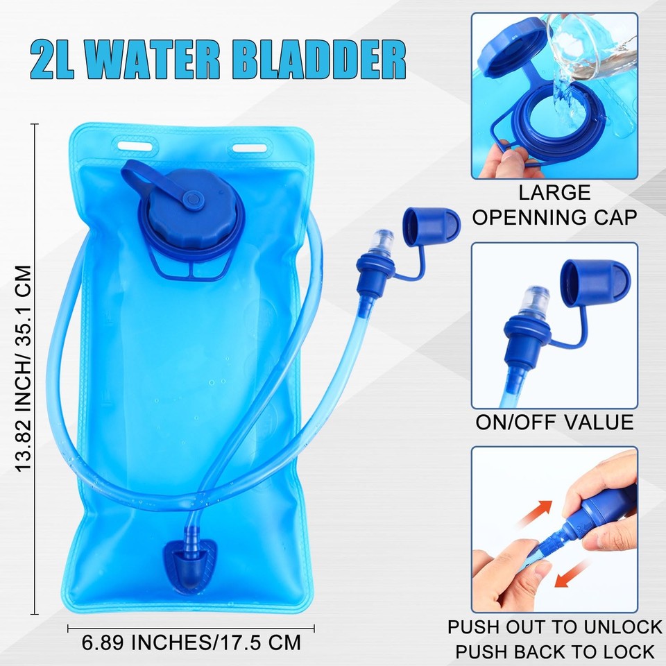 Hydration Backpack with 2 L Water Bladder Lightweight Hydration Bladder ...