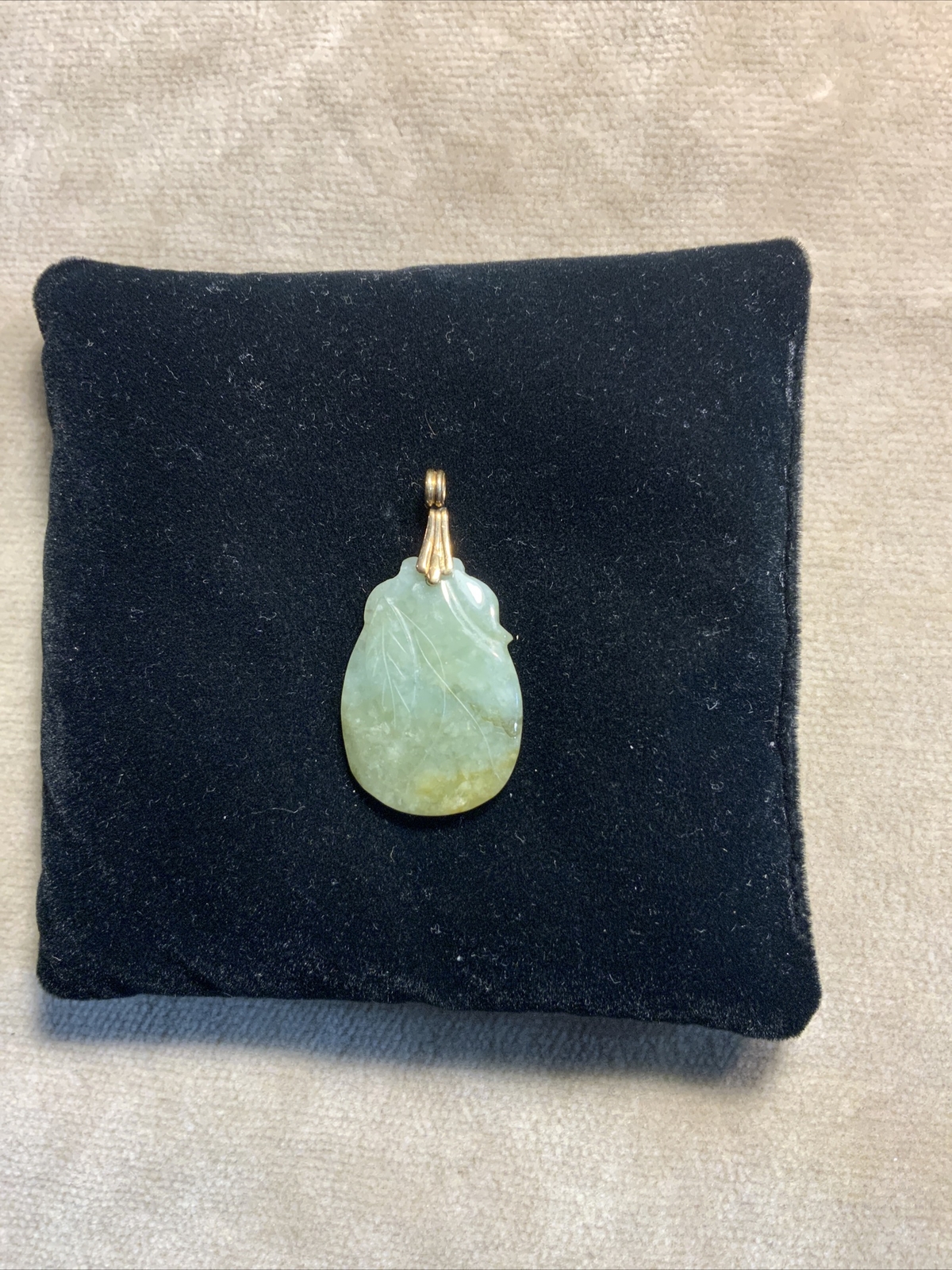 14K Yellow Gold & Jadeite Jade Pear Pendant | eBay
