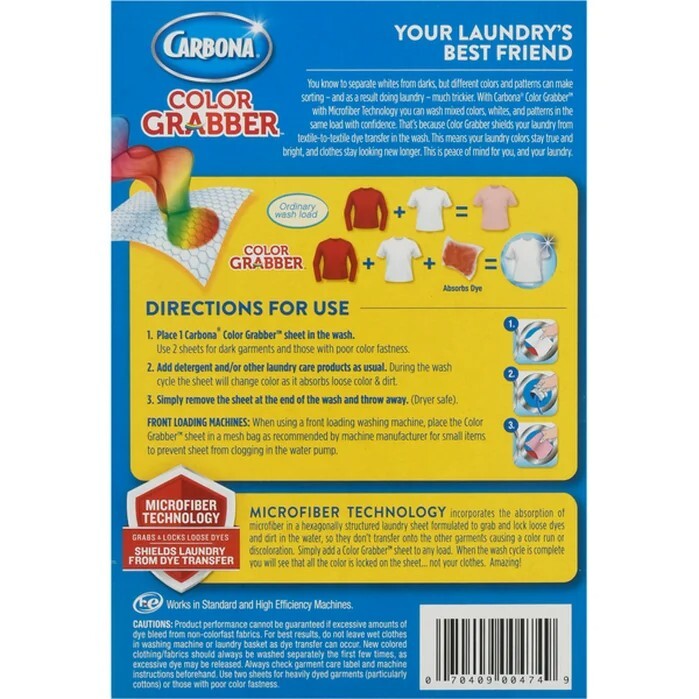 Carbona COLOR GRABBER 30 IN-WASH DYE GRABBING SHEETS - FREE STD US ...