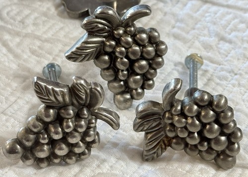 Pewter Cabinet Knobs Metal Grape Altas Homewares Grape Cabinet Pulls Lot Of 10 | eBay