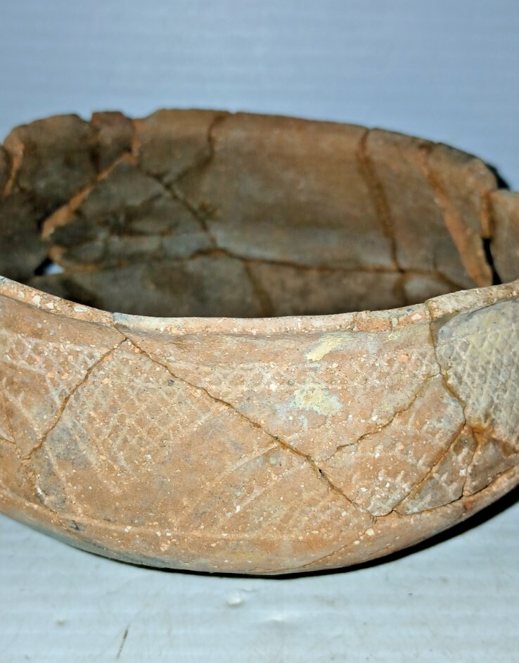 Pre-Columbian Native American Indian Mississippian Partial Pottery Bowl ...