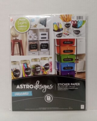 New Astro Designs Sticker Paper Chalkboard! 8.5 x 11 in Make Custom ...