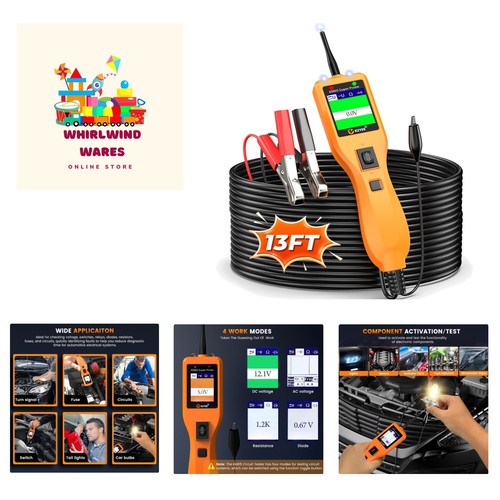 KM05 4-in-1 Automotive Circuit Tester, Power Circuit Probe Tool,12/24V ...