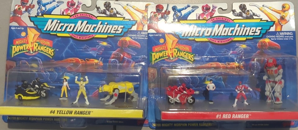 Micro Machine MMPR Power Rangers 1994 Galoob Complete Set of 8 Factory ...