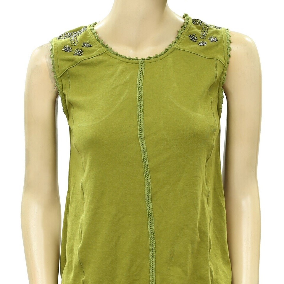 Soft Surroundings Ariana Tank Tunic Top Beaded Embellished Lace Cotton ...