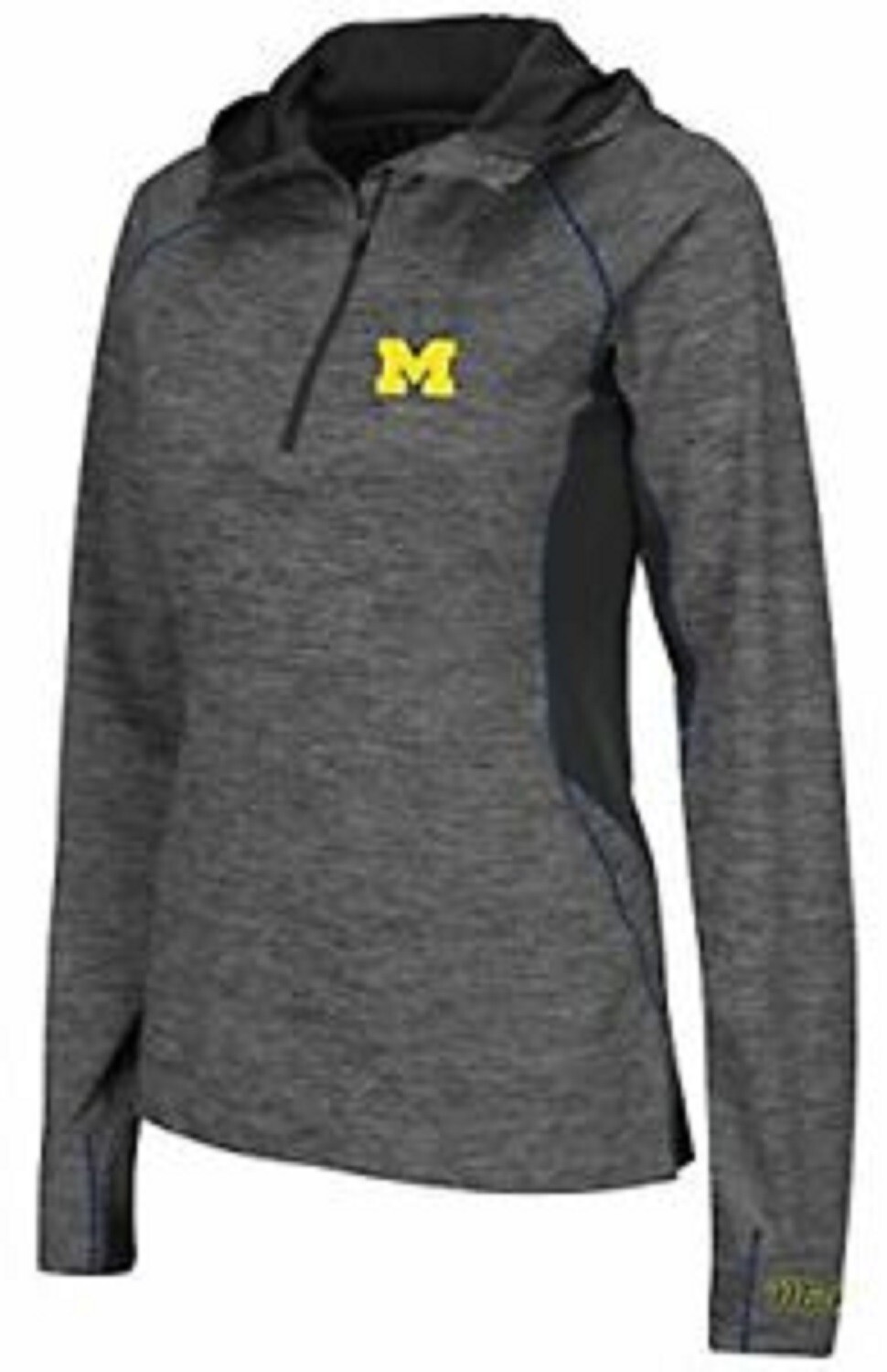 Colosseum Michigan Wolverines Women's Downhill 1/4 Zip Hooded L/S, Gray ...