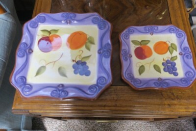 (2) TABLETOPS UNLIMITED MEDICI SQUARE PLATTERS-11" and one 8"--Apples ...