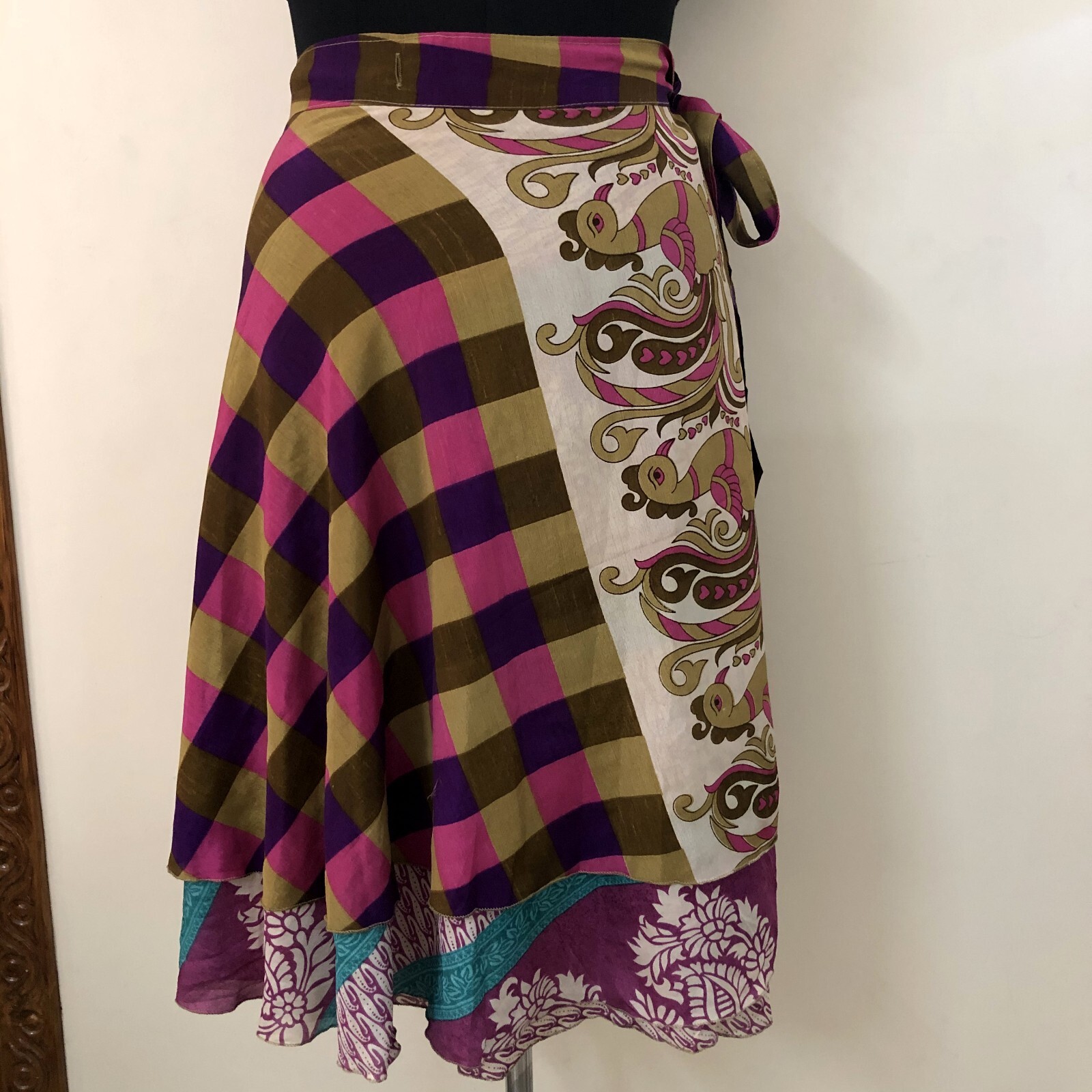 Reversible Skirts Beach Warp Skirt Indian Silk Sari Magic Wrap Around ...