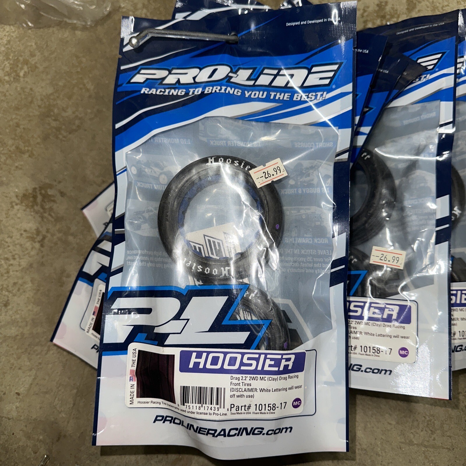 Pro-Line Hoosier Drag 2.2" 2WD MC Clay Drag Racing Front Tires. Free ...