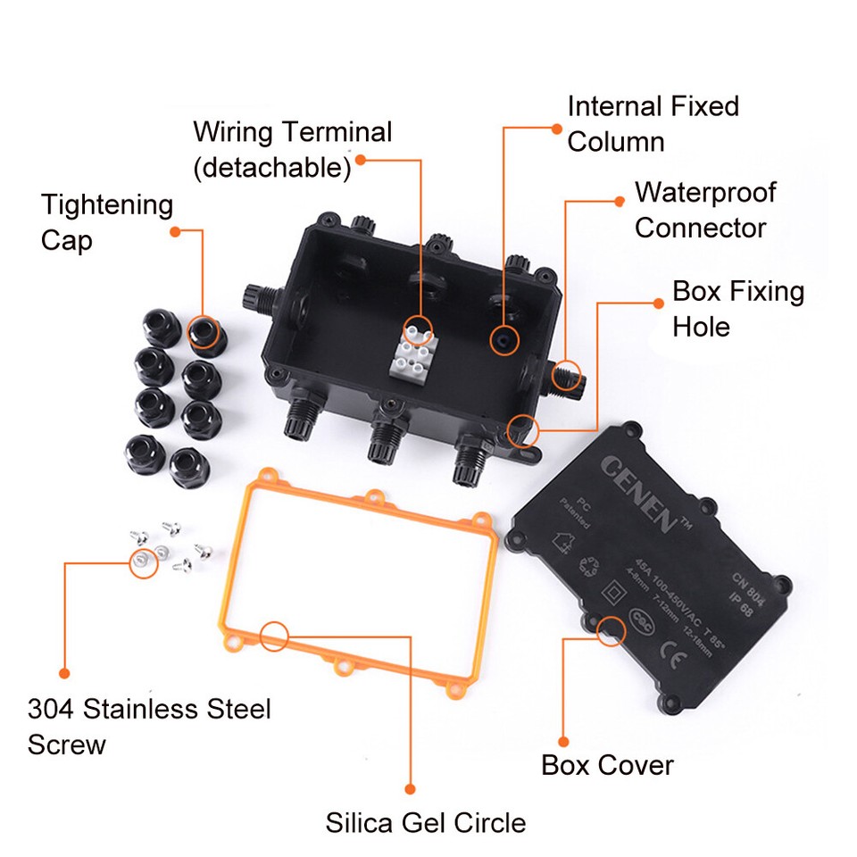 IP68 Junction Box Trailer Wire Junction Box, CODED Truck weather proof ...