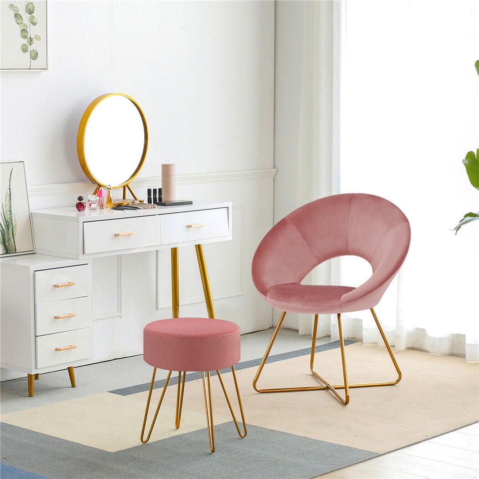 Duhome Modern Makeup Vanity Stool, Small Vanity Chair Velvet Ottoman ...