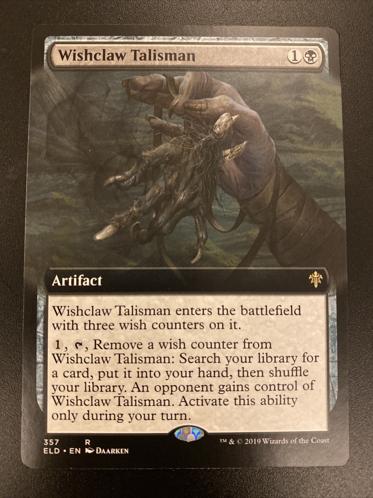 Wishclaw Talisman Extended Art #357 MTG Throne of Eldraine NM English ...
