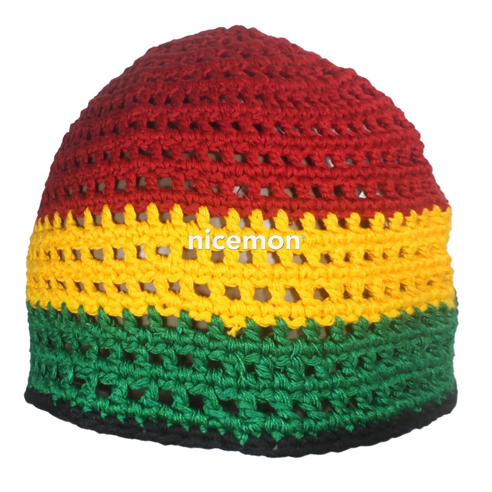 Skullcap Skull Cap Kufi Rasta Surfer Reggae Jamaica Handmade 100% ...