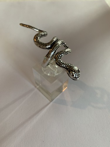 LADIES-MEN'S Gothic Retro Silver Twisty ADJ.Snake Finger Ring Serpent ...