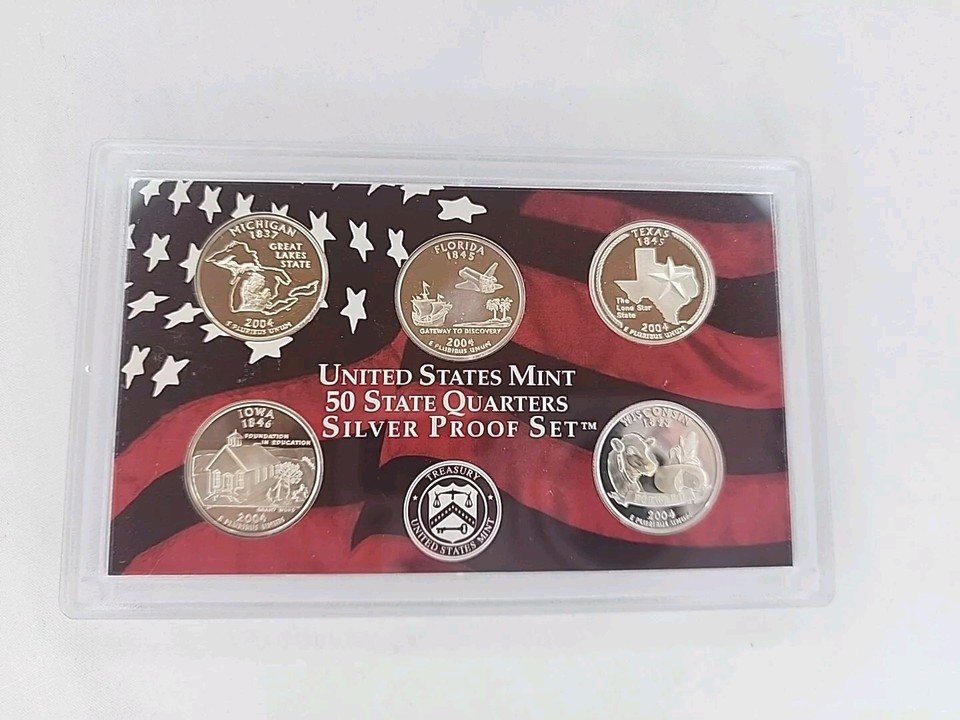 50 State Quarters 1999-2005 Complete US Mint Proof Set Boxed And Silver ...