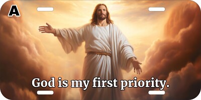 GOD IS MY FIRST PRIORITY LORD JESUS CHRIST CHRISTIAN LORD METAL LICENSE ...