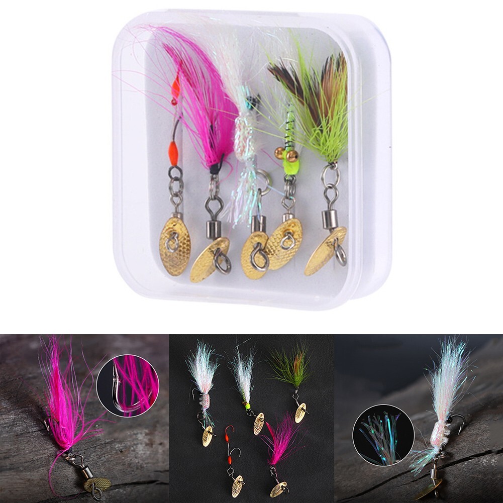 Premium Fly Hooks Flies Insect Bug Lures Bait Fishing Decoy Sequins ...